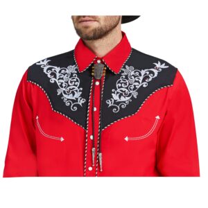 JoZorro Men Western Shirts Rhinestone Cowboy Shirt Camisas Vaqueras Para Hombres Elegantes Para Fiesta 50s Rockabilly Shirt