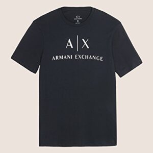 A|X ARMANI EXCHANGE mens Classic Crew Logo Tee T Shirt, Black, X-Large US