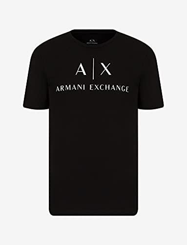 A|X ARMANI EXCHANGE mens Classic Crew Logo Tee T Shirt, Black, X-Large US