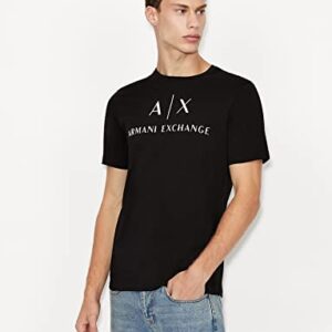 A|X ARMANI EXCHANGE mens Classic Crew Logo Tee T Shirt, Black, X-Large US