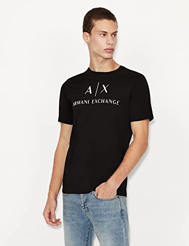 A|X ARMANI EXCHANGE mens Classic Crew Logo Tee T Shirt, Black, X-Large US