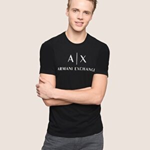 A|X ARMANI EXCHANGE mens Classic Crew Logo Tee T Shirt, Black, X-Large US