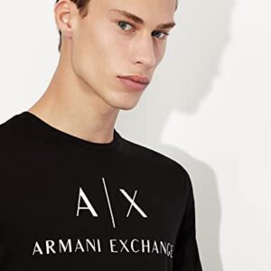 A|X ARMANI EXCHANGE mens Classic Crew Logo Tee T Shirt, Black, X-Large US