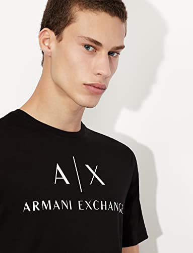 A|X ARMANI EXCHANGE mens Classic Crew Logo Tee T Shirt, Black, X-Large US