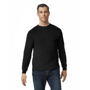 Gildan Men's Heavy Cotton Long Sleeve T-Shirt, Style G5400, 2-Pack, Black, 2X-Large