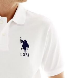 U.S. Polo Assn. Men's Solid Pique Polo Shirt, White, L