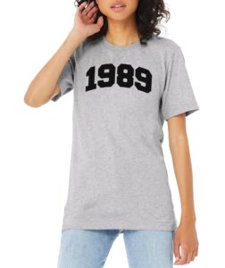 teesandtankyou college style 1989 shirt unisex medium grey