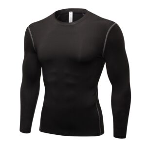 cargfm men's long sleeve compression shirts gym athletic gym undershirts active baselayer sport top shirt black