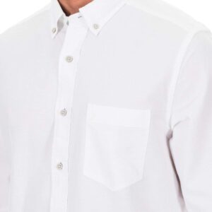 Nautica Men's Big Long Sleeve Button Down Solid Oxford Shirt, White, 3XLT Tall