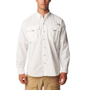 columbia men's bahama ii long sleeve shirt, white, medium