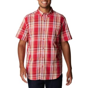 Columbia Men's Rapid Rivers II Short Sleeve Shirt, Mountain Red Multi Madras, Medium