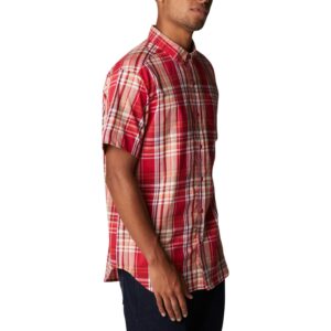 Columbia Men's Rapid Rivers II Short Sleeve Shirt, Mountain Red Multi Madras, Medium