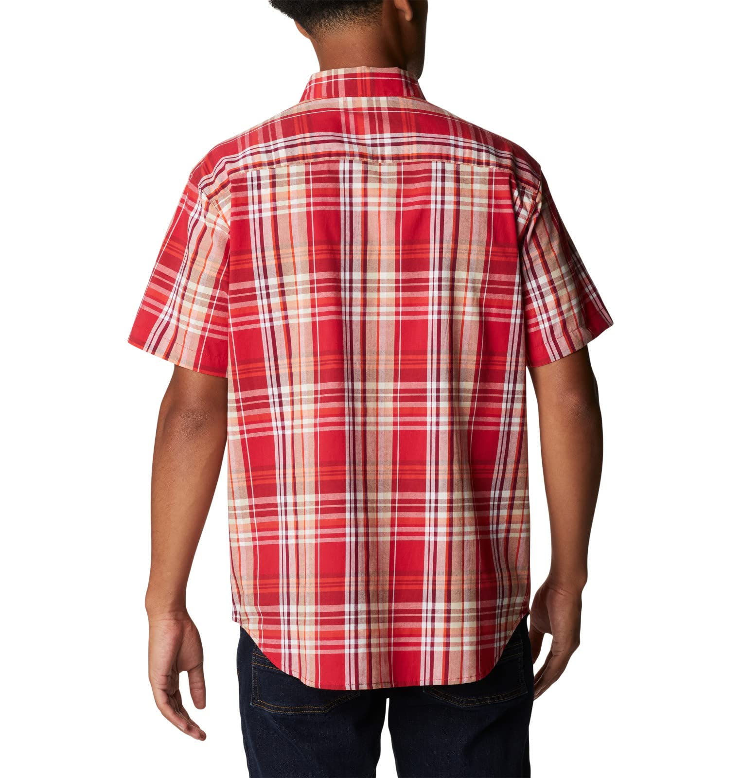 Columbia Men's Rapid Rivers II Short Sleeve Shirt, Mountain Red Multi Madras, Medium