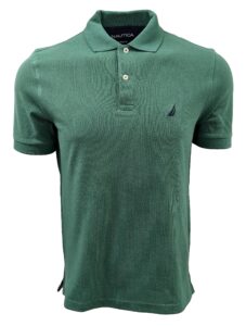 nautica men classic fit polo pique t-shirt (medium, coastal pine)