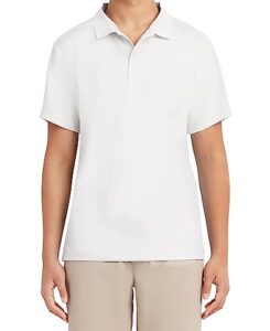 nautica mens uniform short sleeve performance polo shirt, white, x-large us