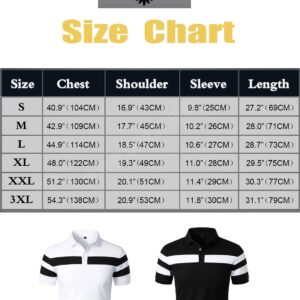 HOOD CREW Mens Short Sleeve Polo Shirts Stylish Design Summer T Shirt White M