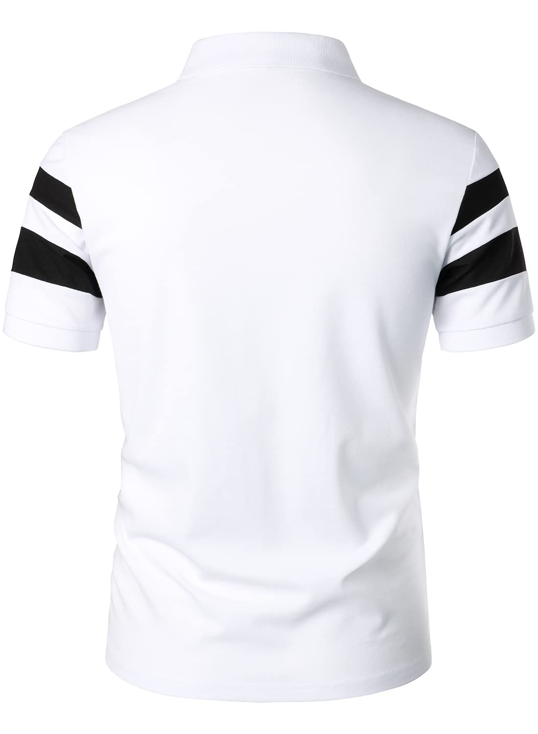 HOOD CREW Mens Short Sleeve Polo Shirts Stylish Design Summer T Shirt White M