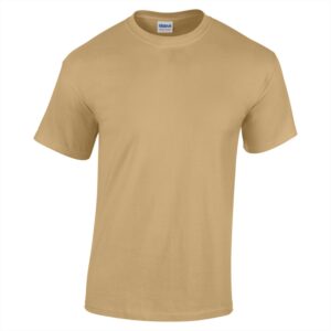 gildan men's heavy taped neck comfort jersey t-shirt, old gold, large