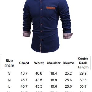 COOFANDY Mens Button Down Long Sleeve Shirts Slim Fit Dress Shirt Denim Cowboy Shirts