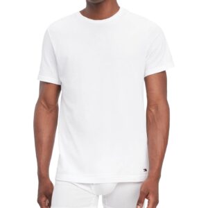 Tommy Hilfiger Men's Undershirts 3 Pack Cotton Classics Crew Neck T-Shirt, White, Small