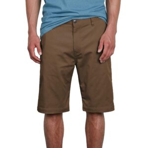 volcom mens vmonty stretch chino shorts, mushroom, 29 us