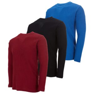 daresay 3 pack: thermal long sleeve tee shirt for men- henley & crew long sleeve shirts for men – mens long sleeve t shirts