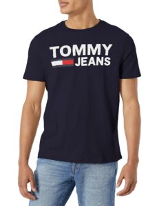 tommy hilfiger mens short sleeve graphic t-shirt t shirt, deep blue, x-large us