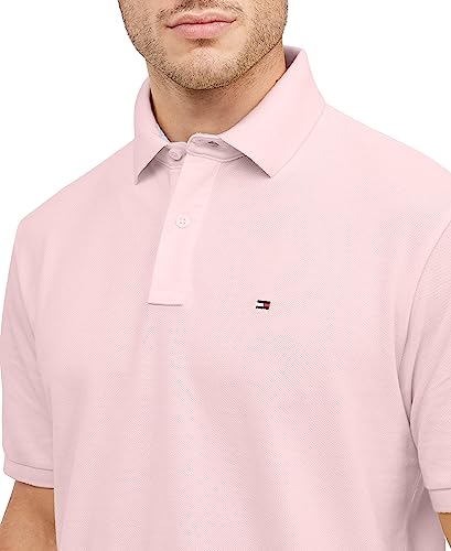 Tommy Hilfiger Men's Short Sleeve Polo Shirt in Classic Fit, Pebble Pink 2X-Large