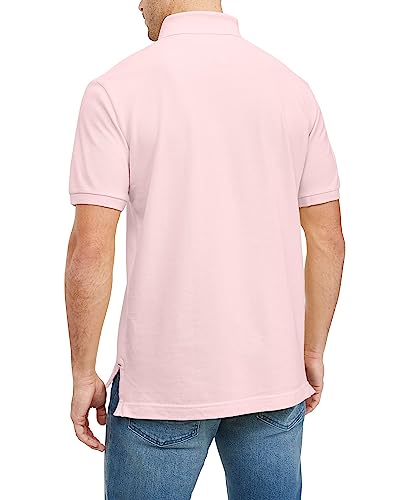 Tommy Hilfiger Men's Short Sleeve Polo Shirt in Classic Fit, Pebble Pink 2X-Large