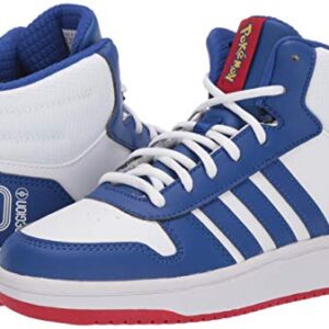 adidas Boy's Hoops 2.0 Mid Basketball Shoe, White/Royal Blue/Black, 7 Little Kid