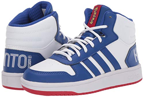 adidas Boy's Hoops 2.0 Mid Basketball Shoe, White/Royal Blue/Black, 7 Little Kid