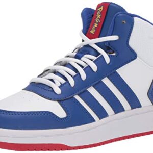 adidas Boy's Hoops 2.0 Mid Basketball Shoe, White/Royal Blue/Black, 7 Little Kid