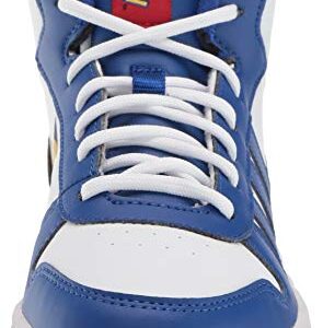 adidas Boy's Hoops 2.0 Mid Basketball Shoe, White/Royal Blue/Black, 7 Little Kid