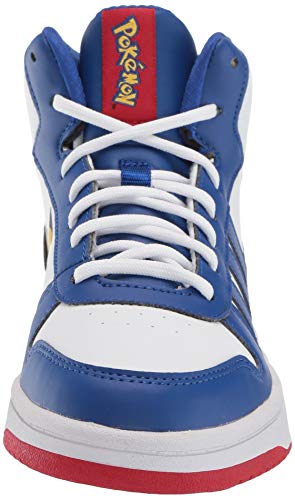 adidas Boy's Hoops 2.0 Mid Basketball Shoe, White/Royal Blue/Black, 7 Little Kid