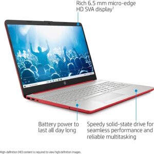 HP 2021 Pavilion 15 15.6-inch HD Laptop, Intel Pentium Processor, 8GB DDR4, 256GB SSD, Webcam, USB-C, HDMI, WiFi, Windows 10 S, Scarlet Red, TiTac Accessory (Renewed)