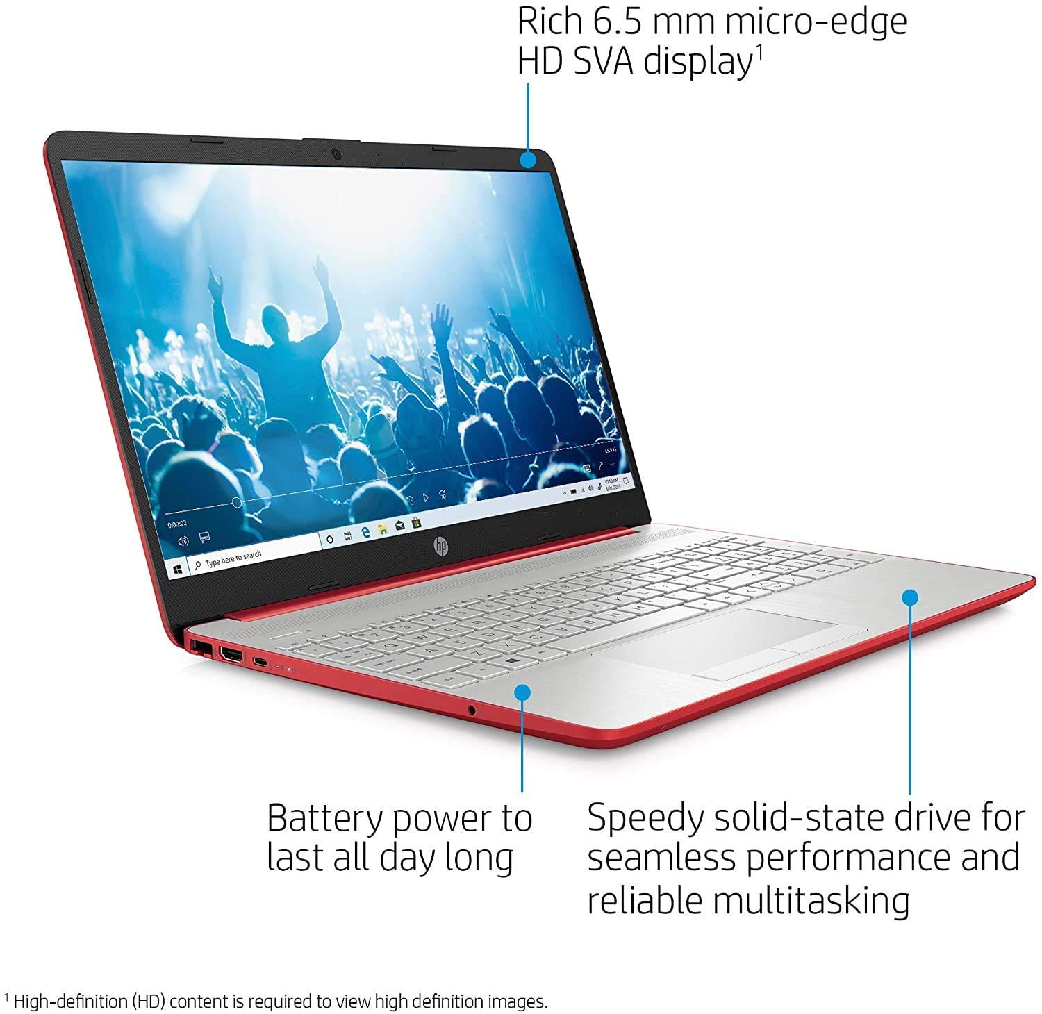 HP 2021 Pavilion 15 15.6-inch HD Laptop, Intel Pentium Processor, 8GB DDR4, 256GB SSD, Webcam, USB-C, HDMI, WiFi, Windows 10 S, Scarlet Red, TiTac Accessory (Renewed)