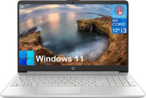 hp 2023 newest laptop, 15.6" touchscreen display, intel core i3-1215u processor, 8gb ram, 512gb ssd, fast charge, intel uhd graphics, wi-fi, bluetooth, webcam, thin & portable, windows 11 home