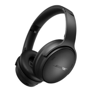 bose quietcomfort wireless noise cancelling headphones, bluetooth over ear headphones with up to 24 hours of battery life, black