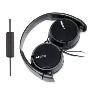 sony over ear best stereo extra bass portable headphones headset for apple iphone ipod/samsung galaxy / mp3 player / 3.5mm jack plug cell phone with mic (black)