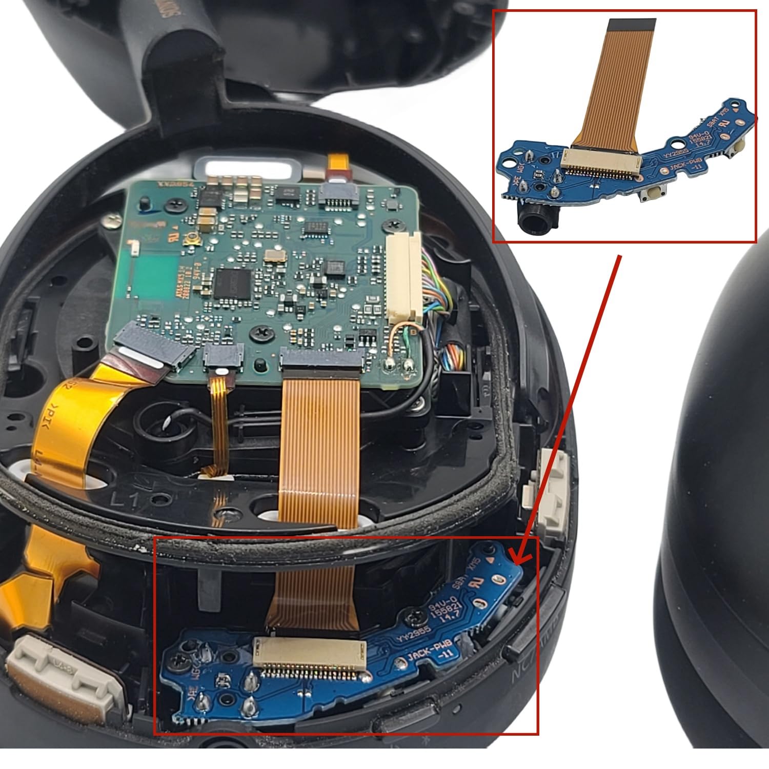 KUBOJSDLZ XM5 Power Button, NC/AMB Button, Audio Cable Input Jack Replacement for Sony WH-1000XM5 Wireless Noise Canceling Headphones Repairs incl Tools