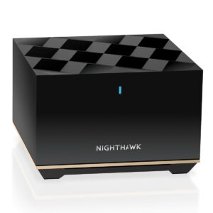 netgear nighthawk tri-band whole home mesh wifi 6e add-on satellite (ms90) – works with your nighthawk mk93s system - adds up to 2,500 sq. ft. coverage - axe5700 (up to 5.7gbps)