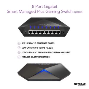 NETGEAR Nighthawk S8000 Gaming & Streaming Advanced 8-Port Gigabit Ethernet Switch (GS808E)