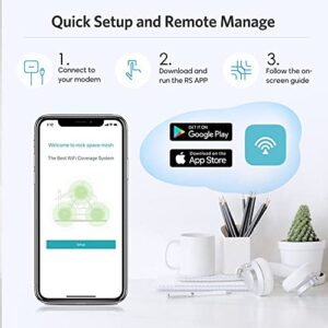 Mesh WiFi System - Mesh Router up to 6000 sq. Ft and 90 Devices Whole Home Coverage, 1200Mbps WiFi Mesh Network, WiFi Router/Extender Replacement, Gigabit Ports, Easy Setup, Parental Control (3 Pack)