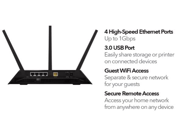 Nighthawk AC1900 Dual Band Smart WiFi Router 1GHz Dual Core (Renewed)