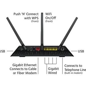 NETGEAR Nighthawk AC1900 VDSL/ADSL Modem Router Certified with CenturyLink - Non-bonded, DSL Internet Only (D7000)