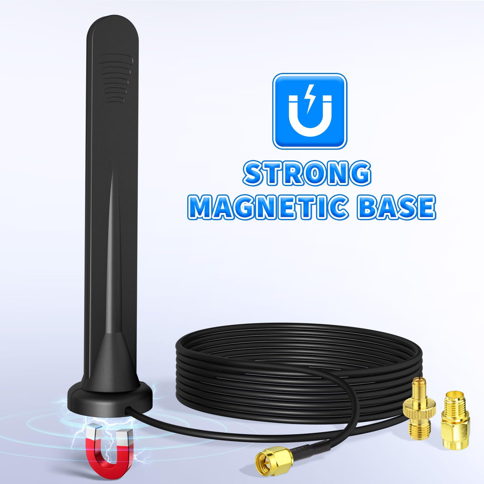 Bingfu Cellular 4G LTE SMA TS9 5dBi Antenna 2 Pack with Magnetic Base 9.84ft Cable Compatible with 4G LTE Wireless Router Modem Hotspot Cellular Gateway Industrial IoT Router Mobile