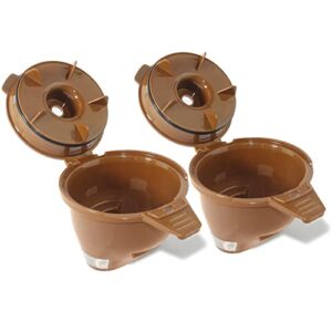 2-pack single serve ground coffee brew basket for hamiltion flexbrew coffee maker models 49974 49975 49976 49979 49957 49954 49947 49940 49950 49966 49968 filter part, brown