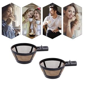 Reusable Single Serve Brew Coffee Basket Scoop,Gold Coffee Filters Replacement Compatible with Hamilton Beach 2-Way Coffee Makers 49980A, 49980Z, 47650, 49933 Accessories,Pack of 2