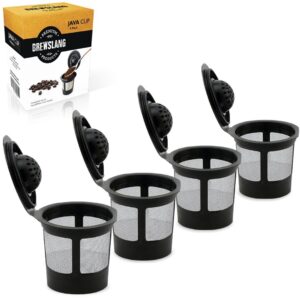 reusable k-cup filter for keurig k-select, k-elite, k-classic, k-latte, k-compact, b40, b41, b45, b50, b55, b60, b65, b66, b70, b71, b75, b76, b77, b79-4 pack by brewslang