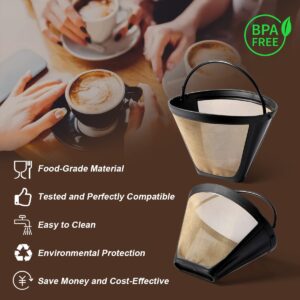 Aieve Reusable Coffee Filter Compatible with Ninja Dual Brew Pro Coffee Maker CFP301 CFP201 CFN601, Coffee Filters #4 Permanent Coffee Cone Basket